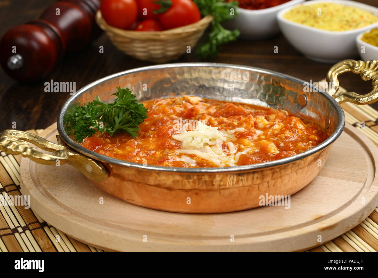 Turkish food menemen Stock Photo - Alamy