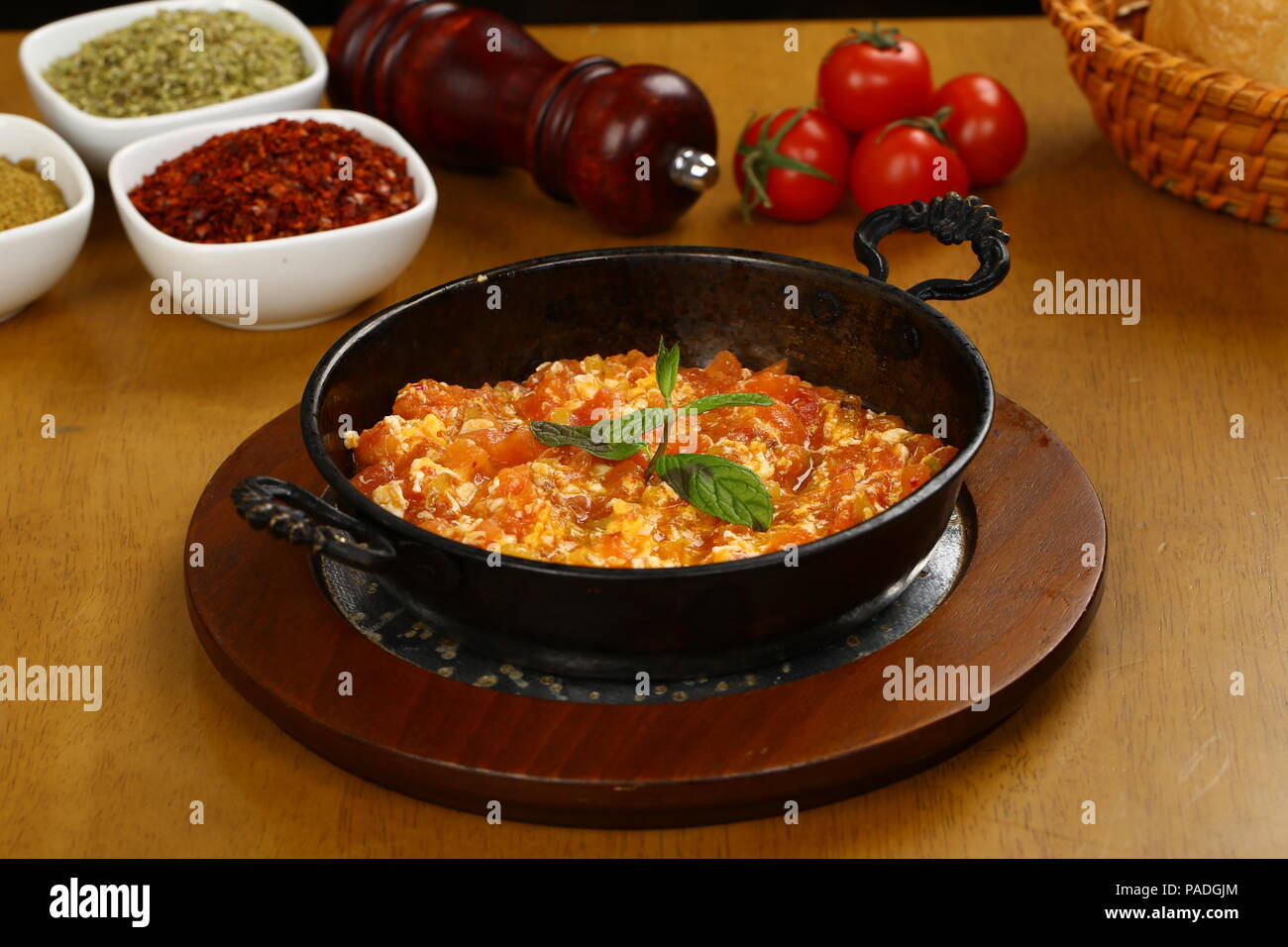 Turkish food menemen Stock Photo - Alamy