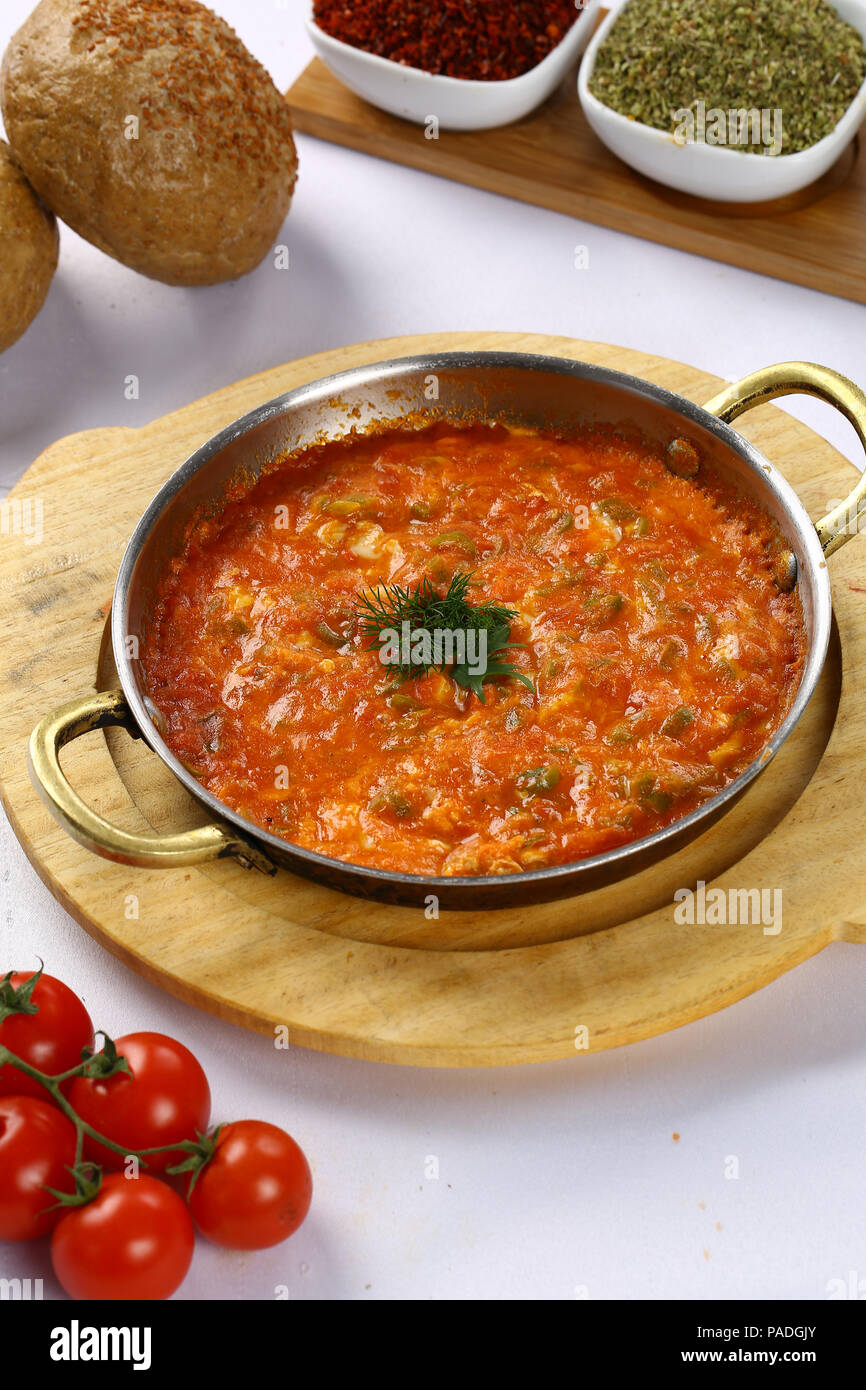 Turkish food menemen Stock Photo - Alamy