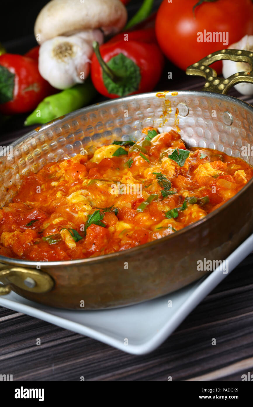 Turkish food menemen Stock Photo - Alamy