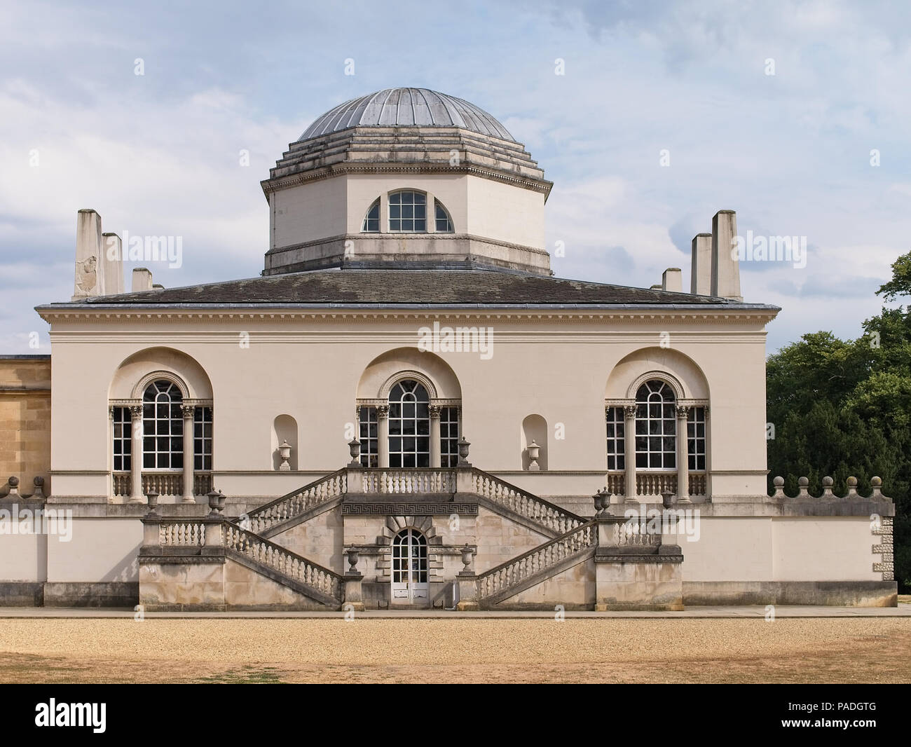 Chiswick, London, UK - July 19 2018: Closeup of Chiswick House, a ...