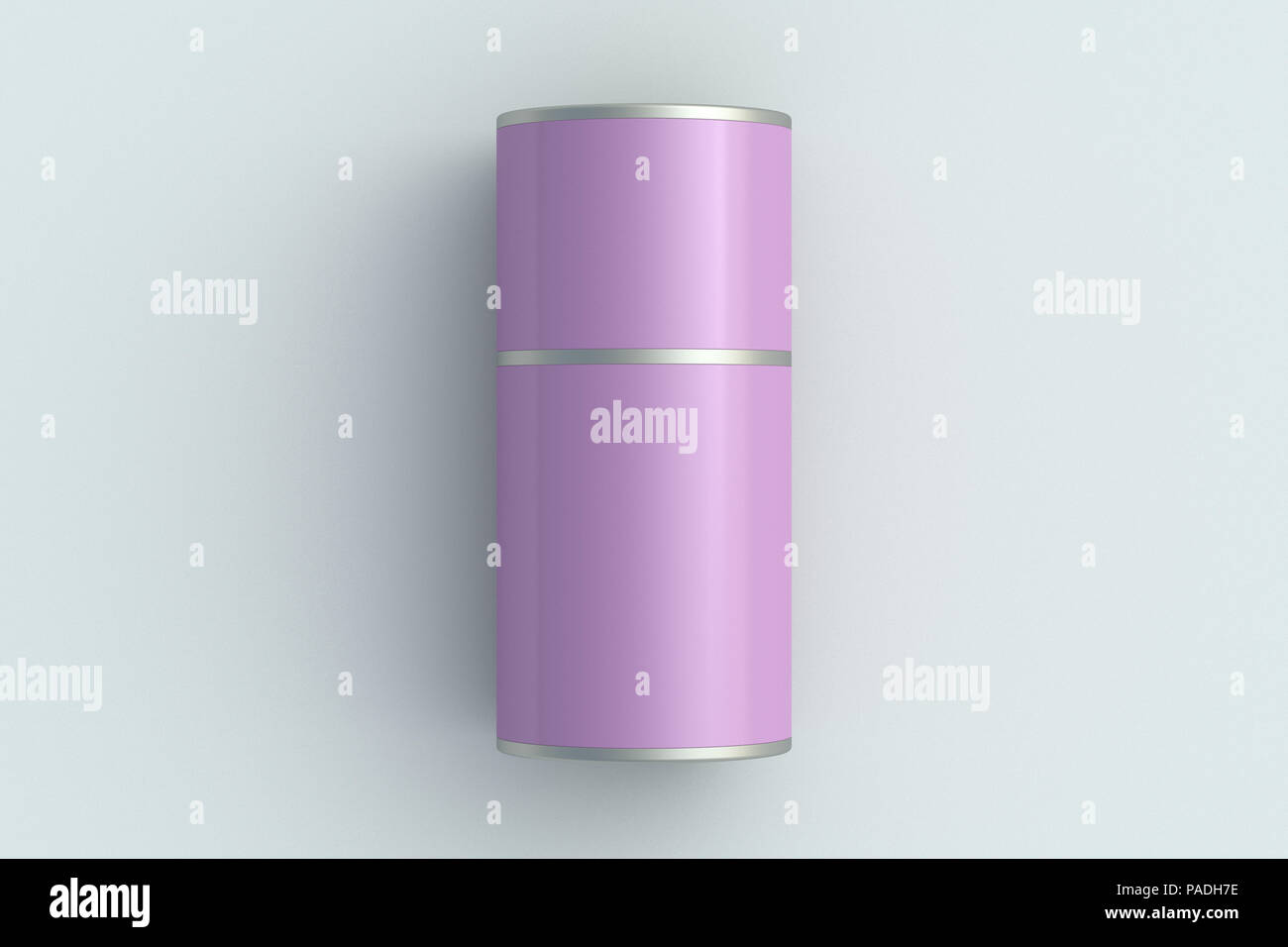 Blank closed pink tube container packaging lies on white background. 3d ...