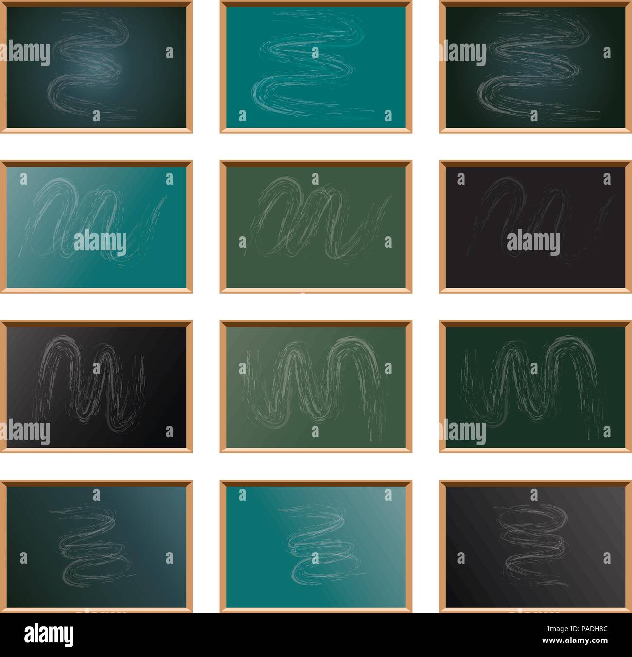 vector set of school blackboard empty icons, board frames for education ...