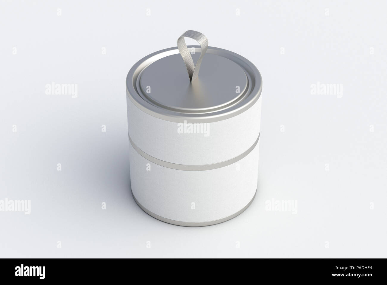 Blank closed white short tube container packaging on white background ...