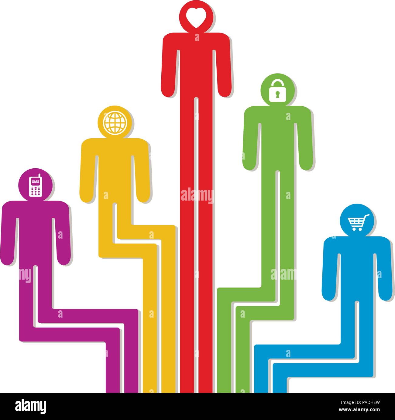 vector abstract concept of social crowd of people, abstract generation ...