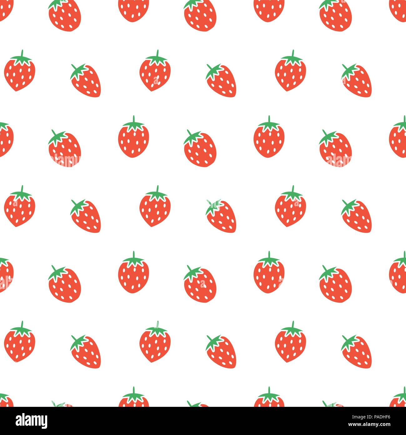 vector seamless strawberry fruit pattern, white background design Stock ...