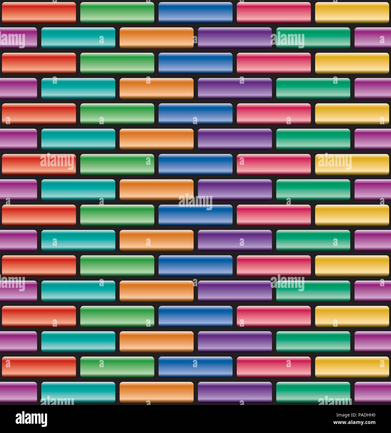 vector seamless pattern of colorful brick wall Stock Vector Image & Art ...