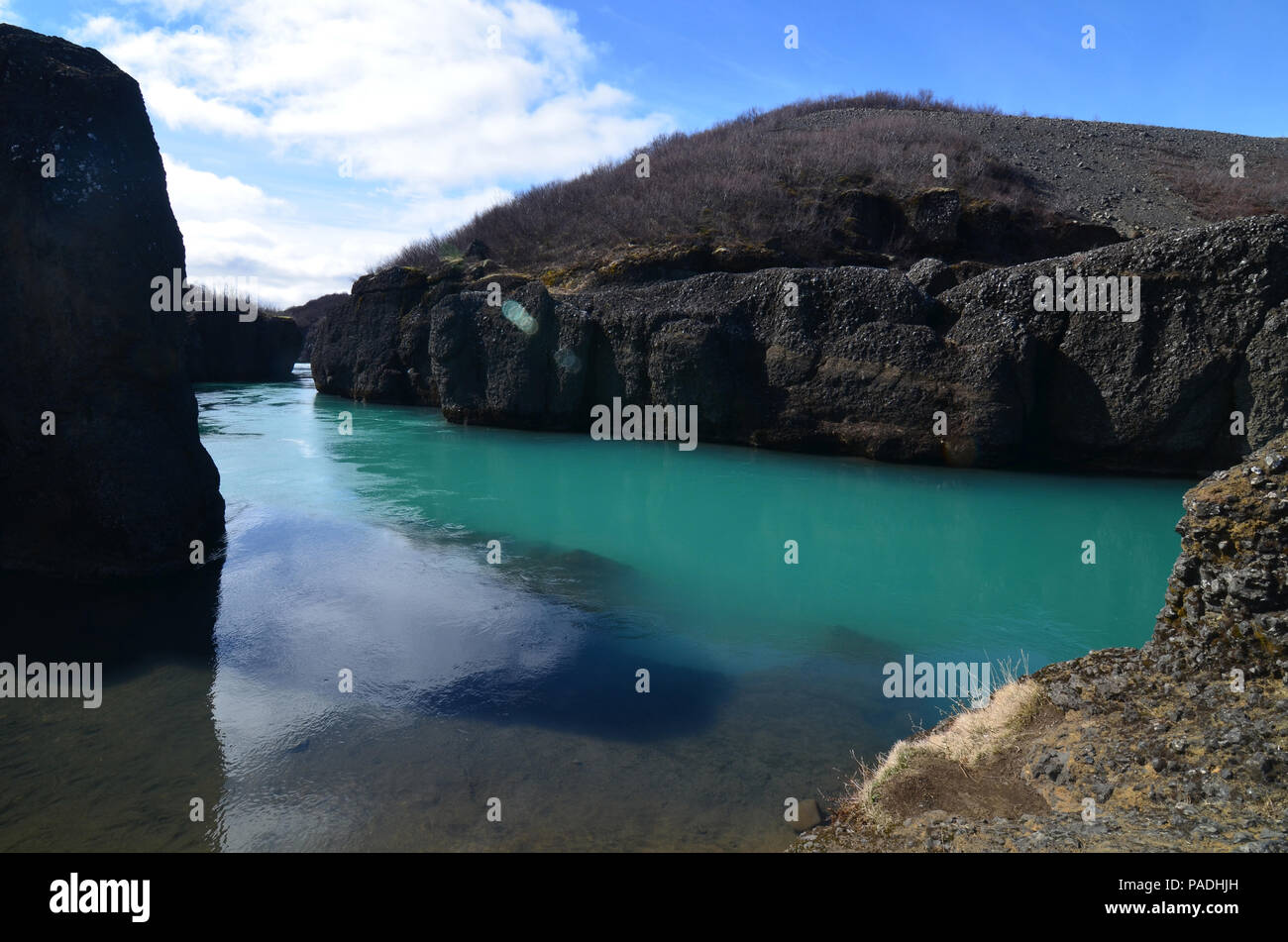 Stunning river flowing through large rock formations Stock Photo - Alamy
