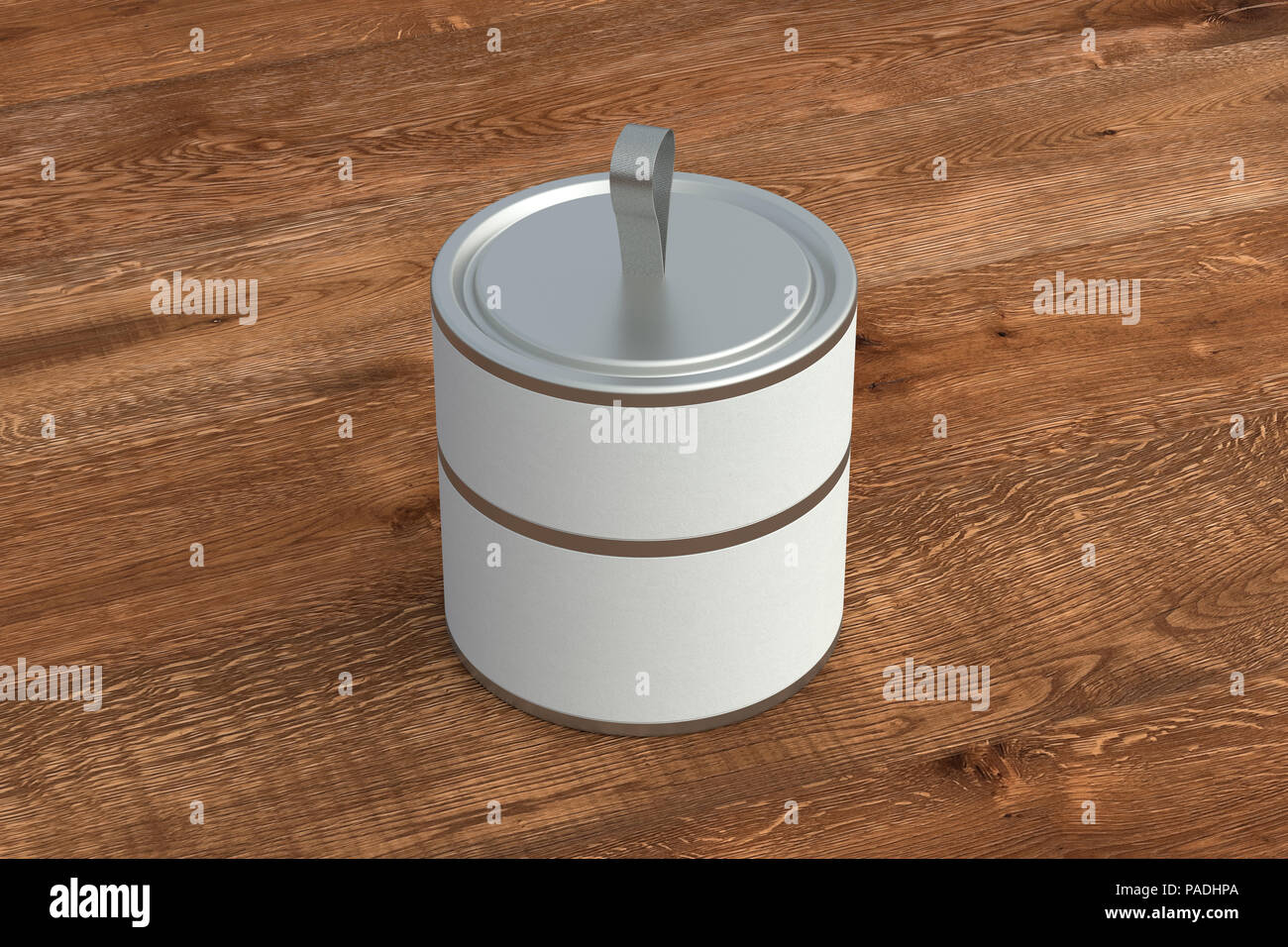 Blank closed white short tube container packaging on wooden background ...