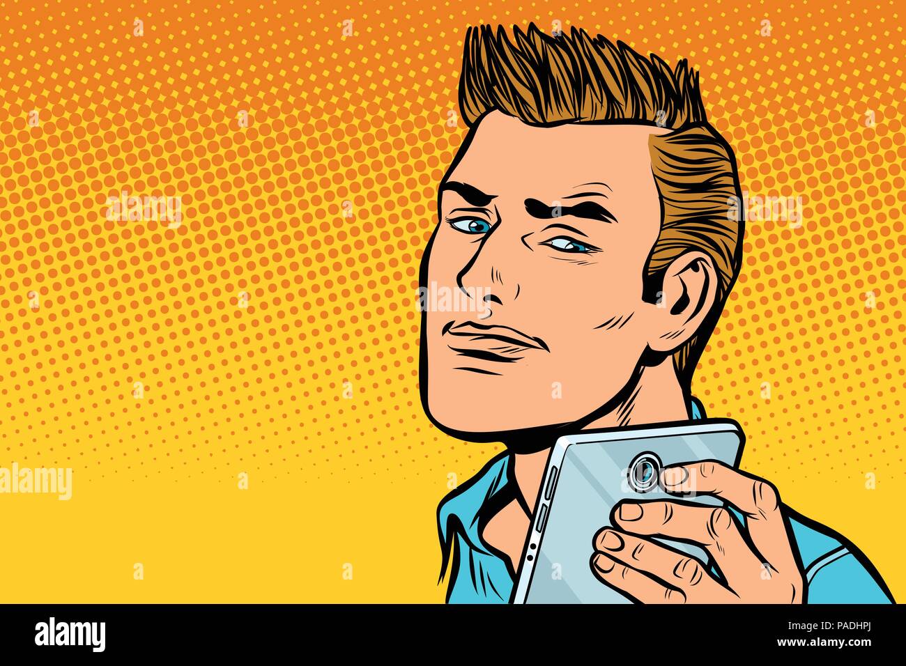 Portrait serious young casual man Stock Vector Images - Alamy