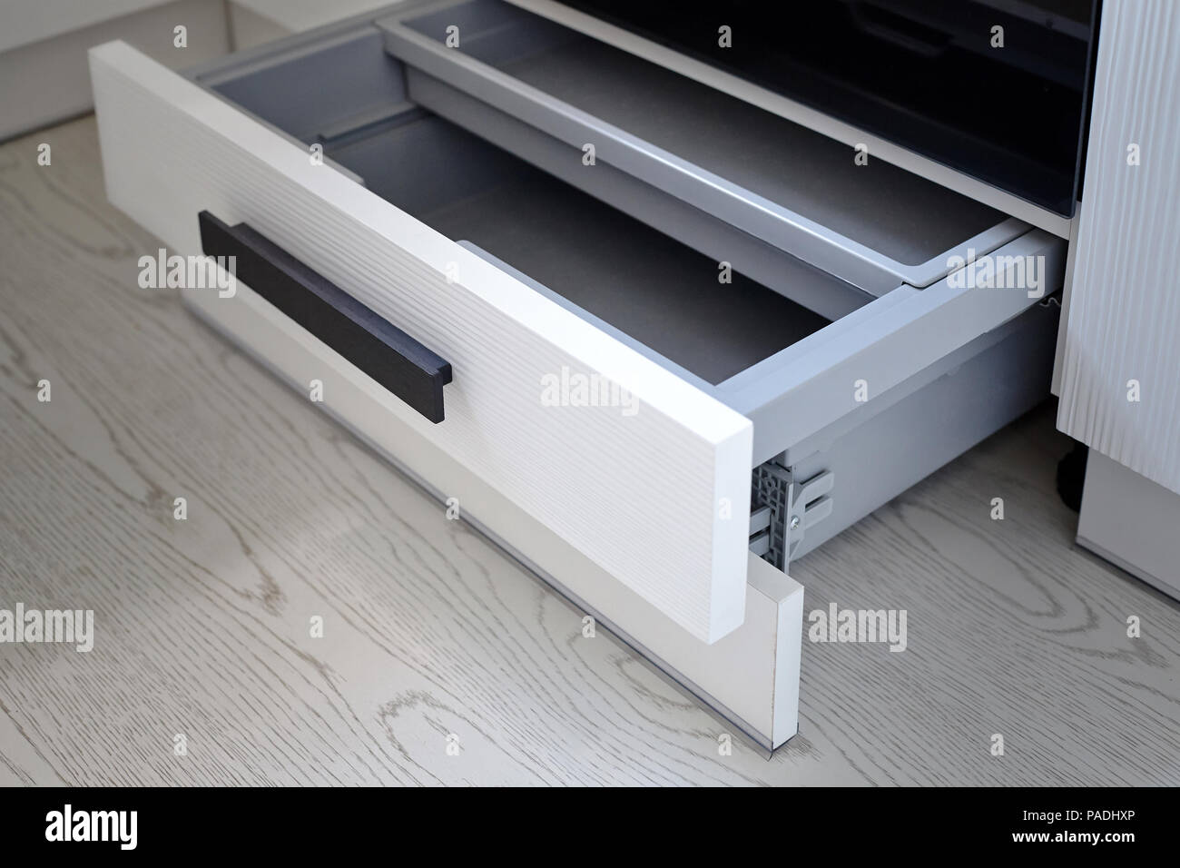 Part of the Contemporary Kitchen Interior - Shelf Under the Oven with ...