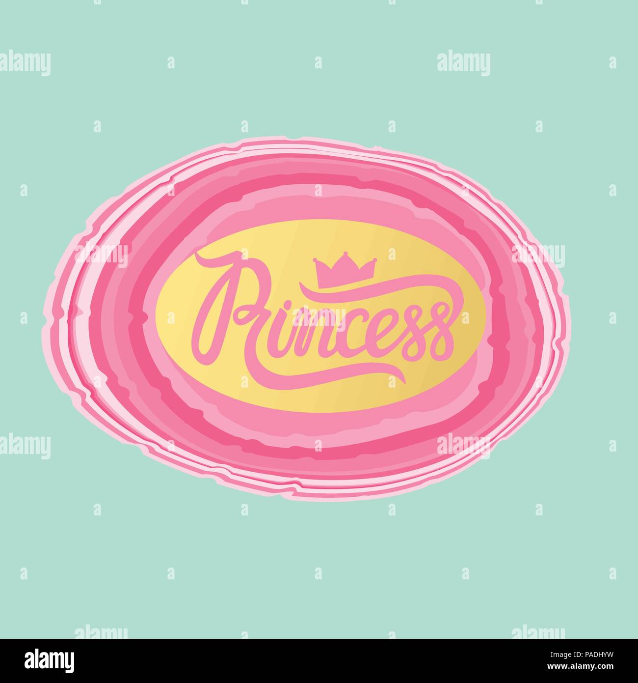 Princess lettering on pink stone is a flat slice. Modern trend of ...
