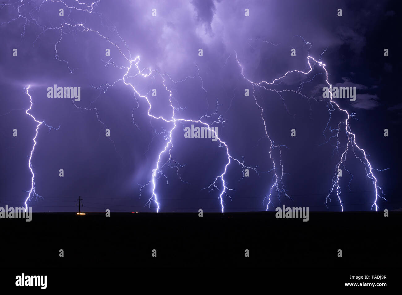 Lightning bolts strike across hi-res stock photography and images - Alamy