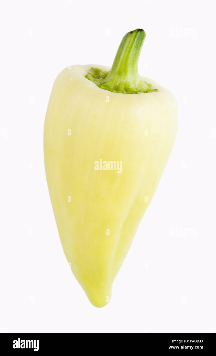 feher ozon unripe paprika pepper over white background Stock Photo - Alamy