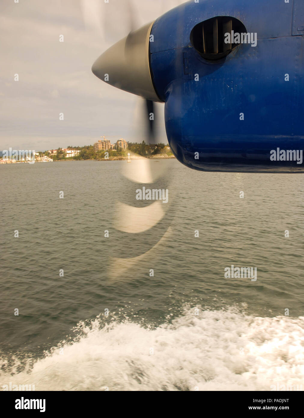 View from aircraft window of the propeller of a twin Otter float plane ... View from aircraft window of the propeller of a twin Otter float plane ...