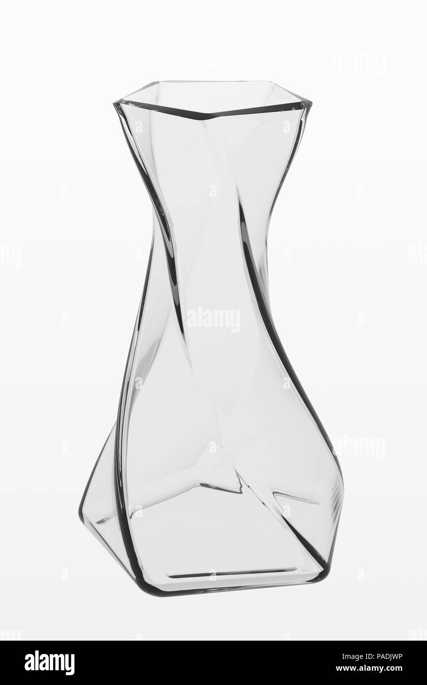 Empty glass vase isolated on white background Stock Photo - Alamy