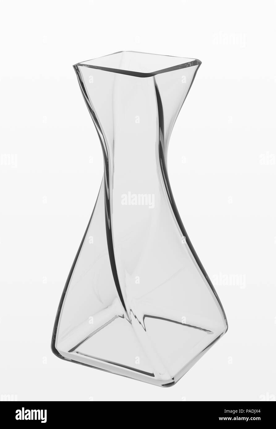 Empty glass vase isolated on white background Stock Photo - Alamy
