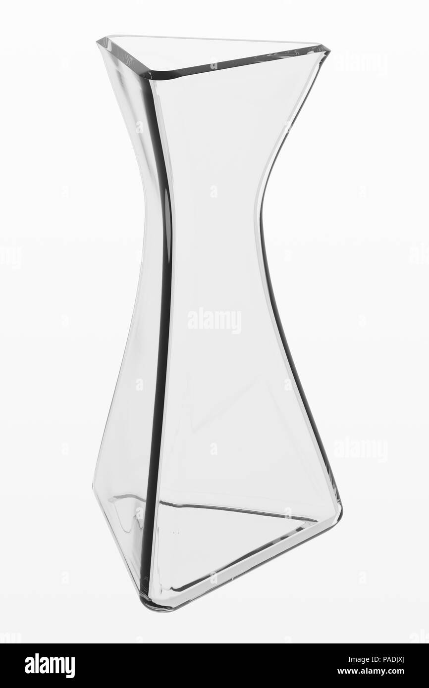 Empty glass vase isolated on white background Stock Photo - Alamy
