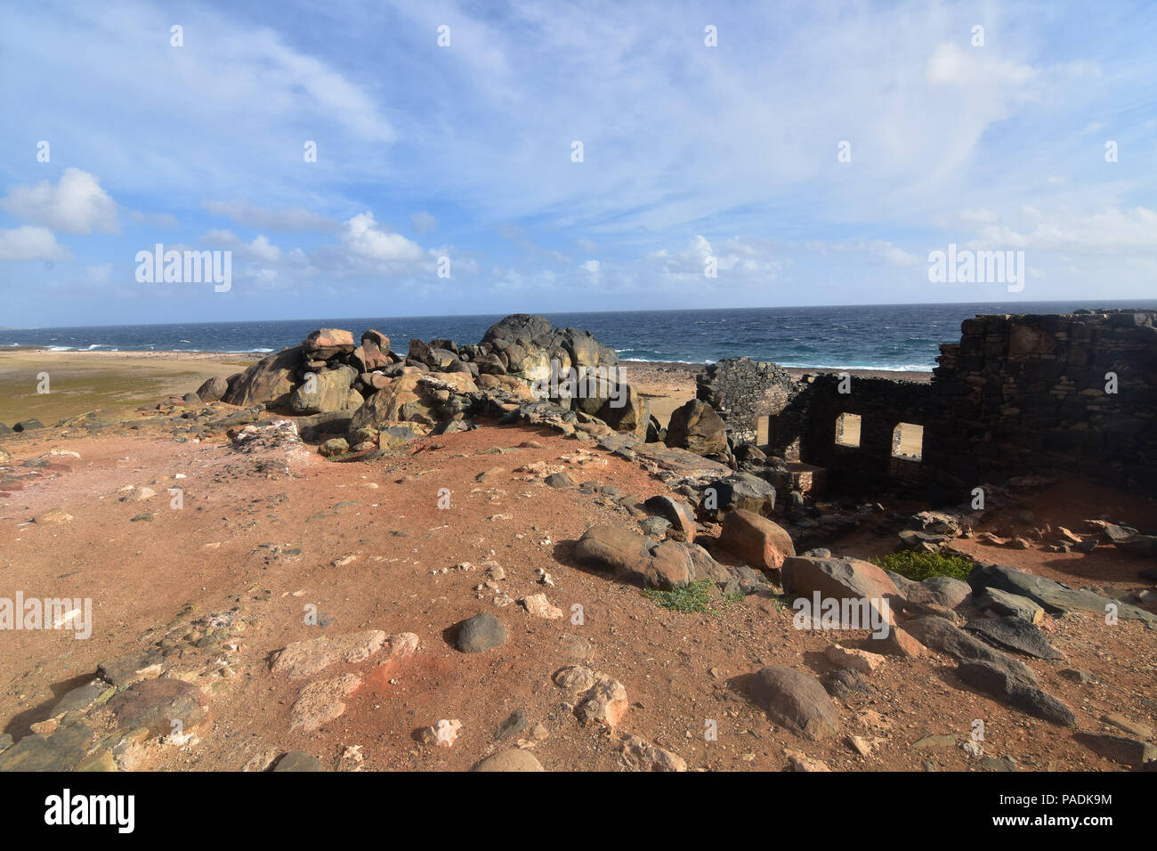Cool gold mine ruins on the beach in Aruba Stock Photo - Alamy