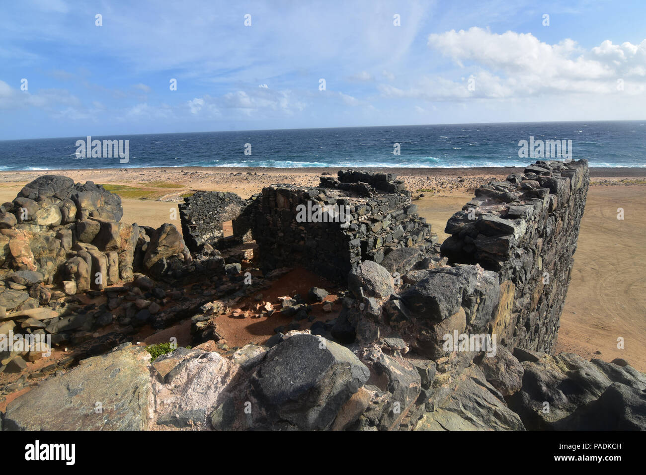 Ancient ruins located on the beach in Aruba Stock Photo - Alamy