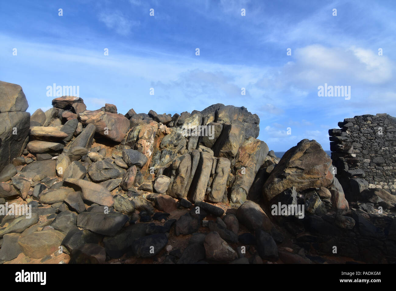 Beautiful and smooth stones in a gold mine ruins Stock Photo - Alamy