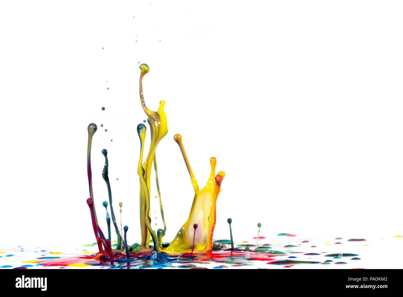 Isolated shot of paint splashing on white Stock Photo - Alamy