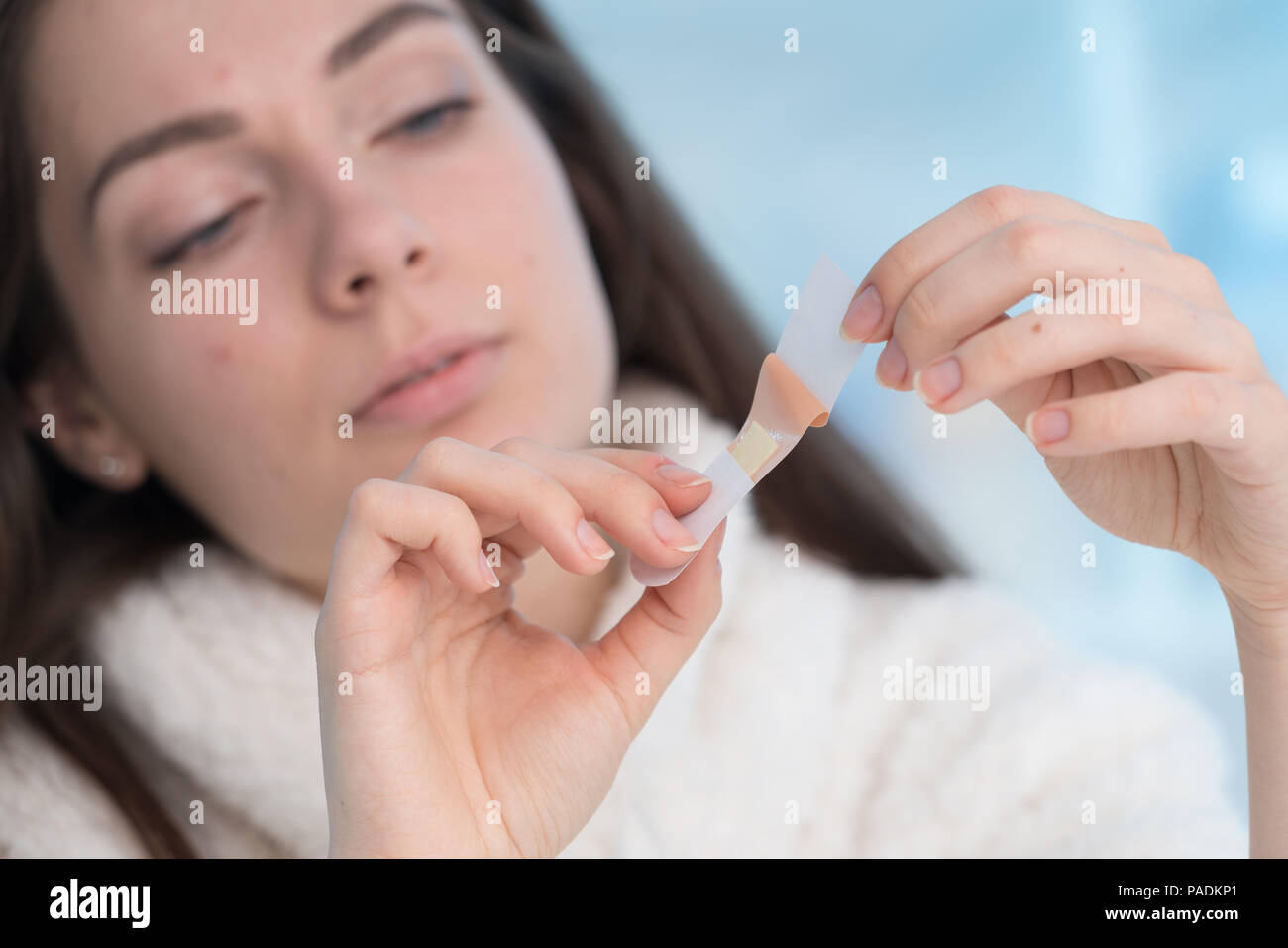 Woman sticky tape hi-res stock photography and images - Alamy