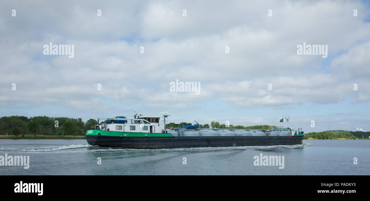 Amsterdam Registered Barge Cargo Ship Cement Tanker Sailing North Sea ...