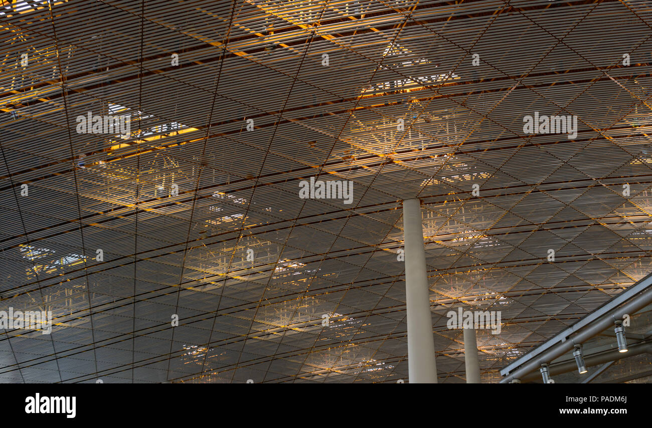 The Ceiling of Beijing Capital International Airport, interior modern ...