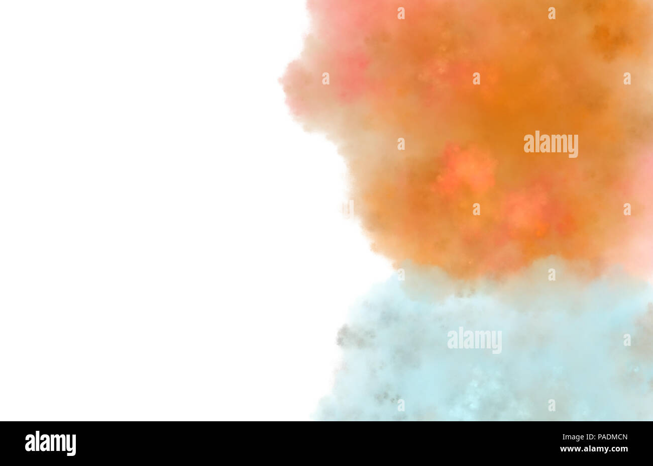 Blue orange paint watermark on white background Stock Photo - Alamy