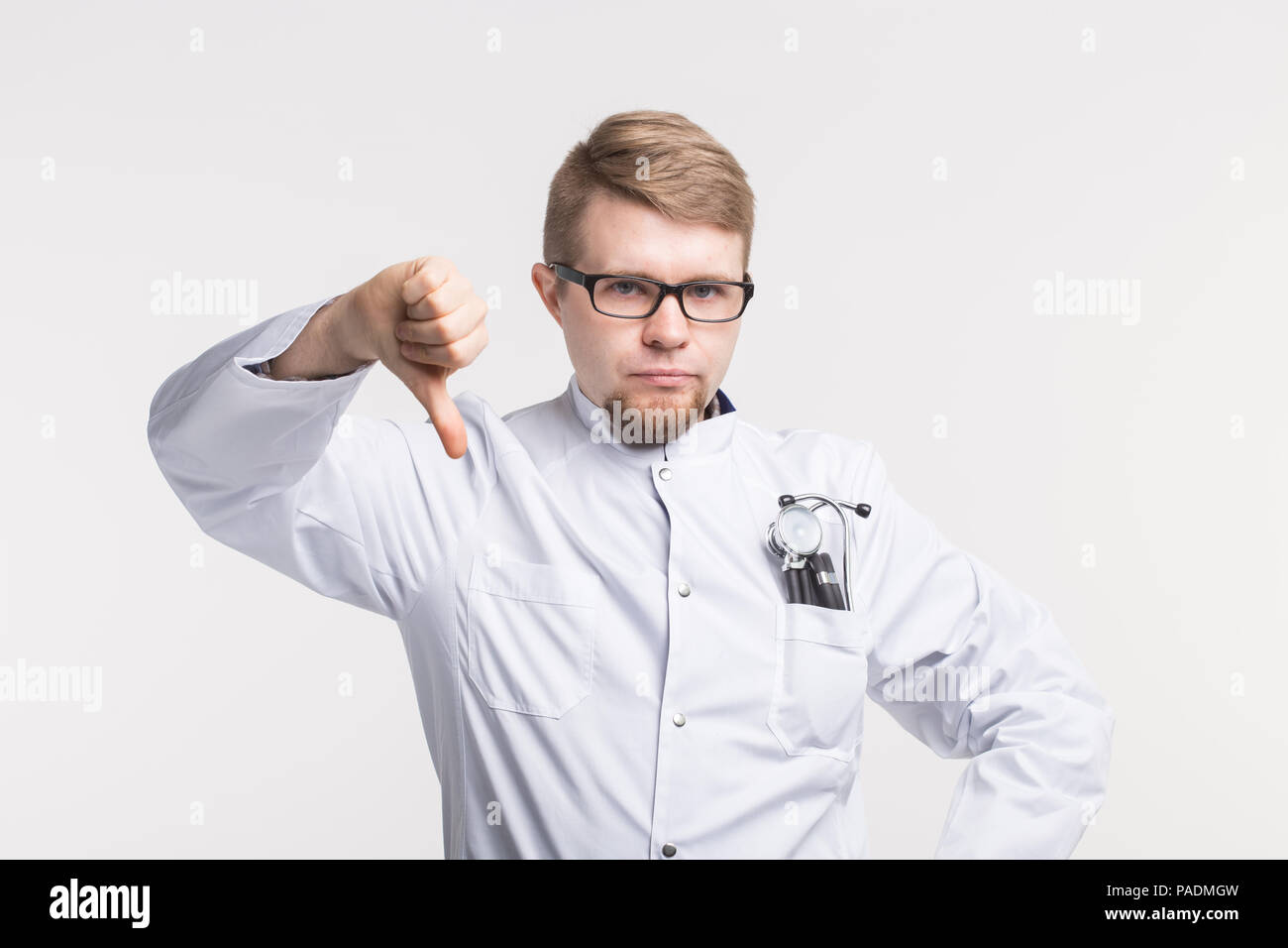 Doctor down thumb hi-res stock photography and images - Alamy