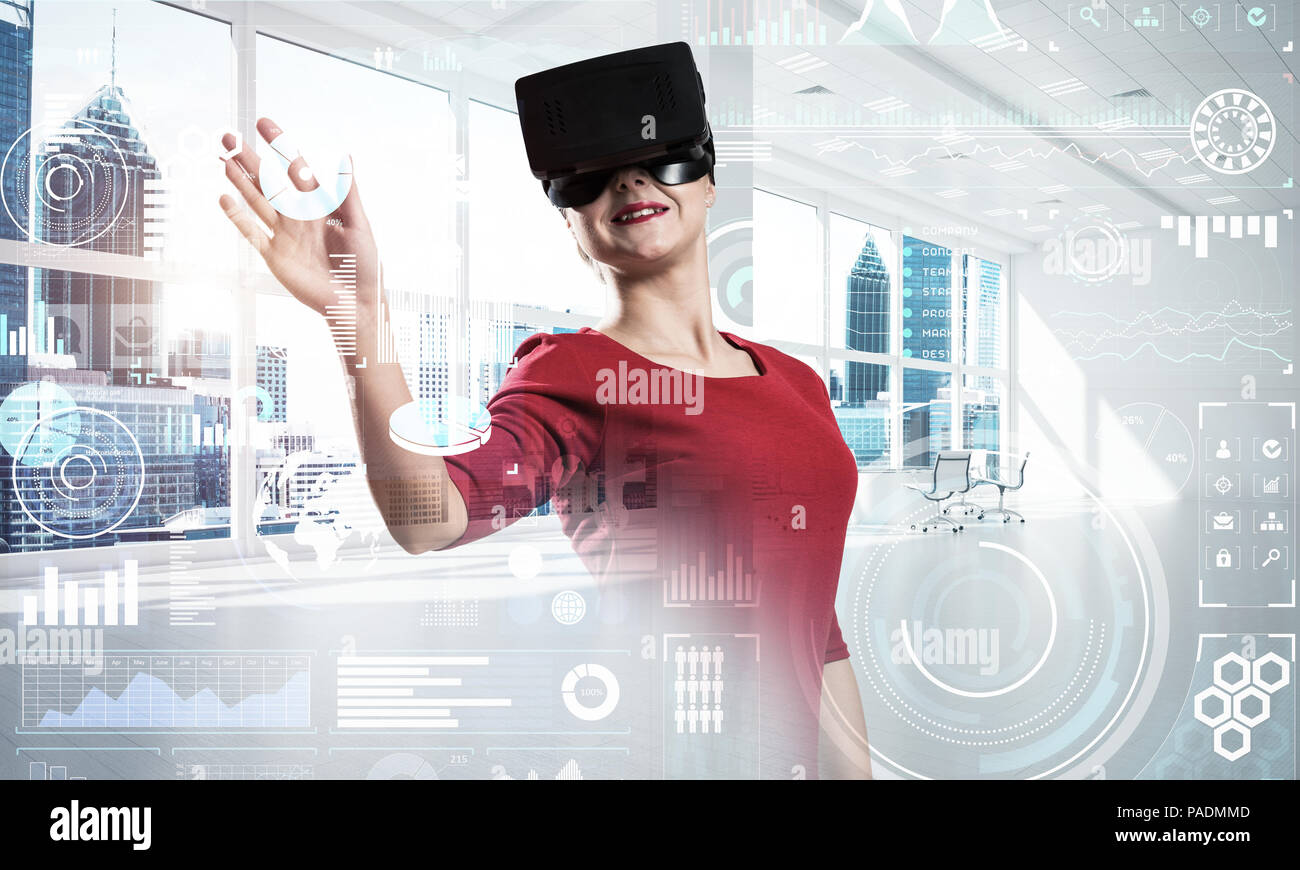 Virtual reality experience Stock Photo - Alamy