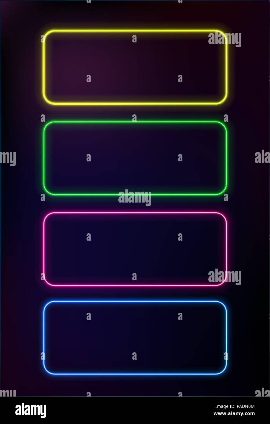 Abstract Neon Frame Template on Dark Background Vector Illustration ...