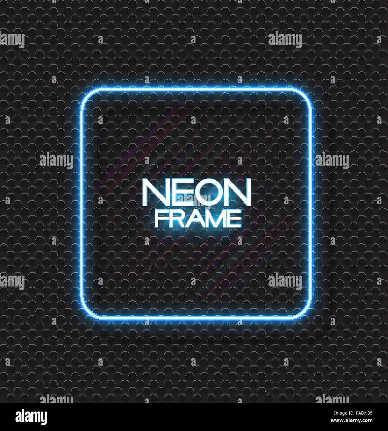 Abstract Neon Frame Template on Dark Background Vector Illustration ...