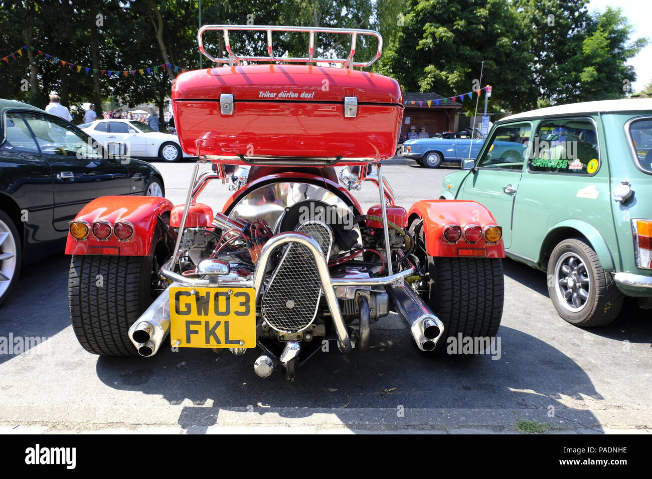 Rewaco trike HS4 2003 1600cc red with custom flame artwork Stock Photo ...