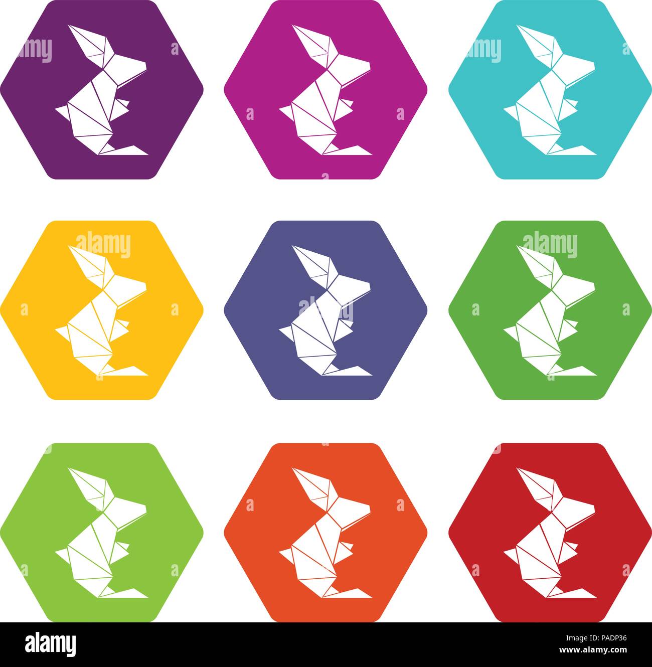 Origami rabbit icons set 9 vector Stock Vector Image & Art - Alamy