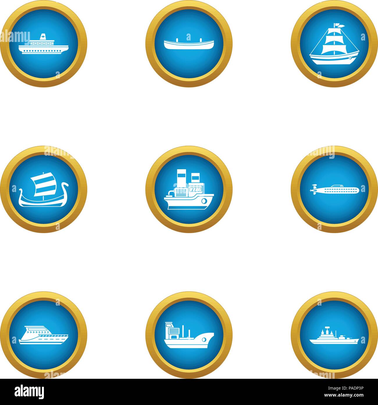 Shipping industry icons set, flat style Stock Vector Image & Art - Alamy