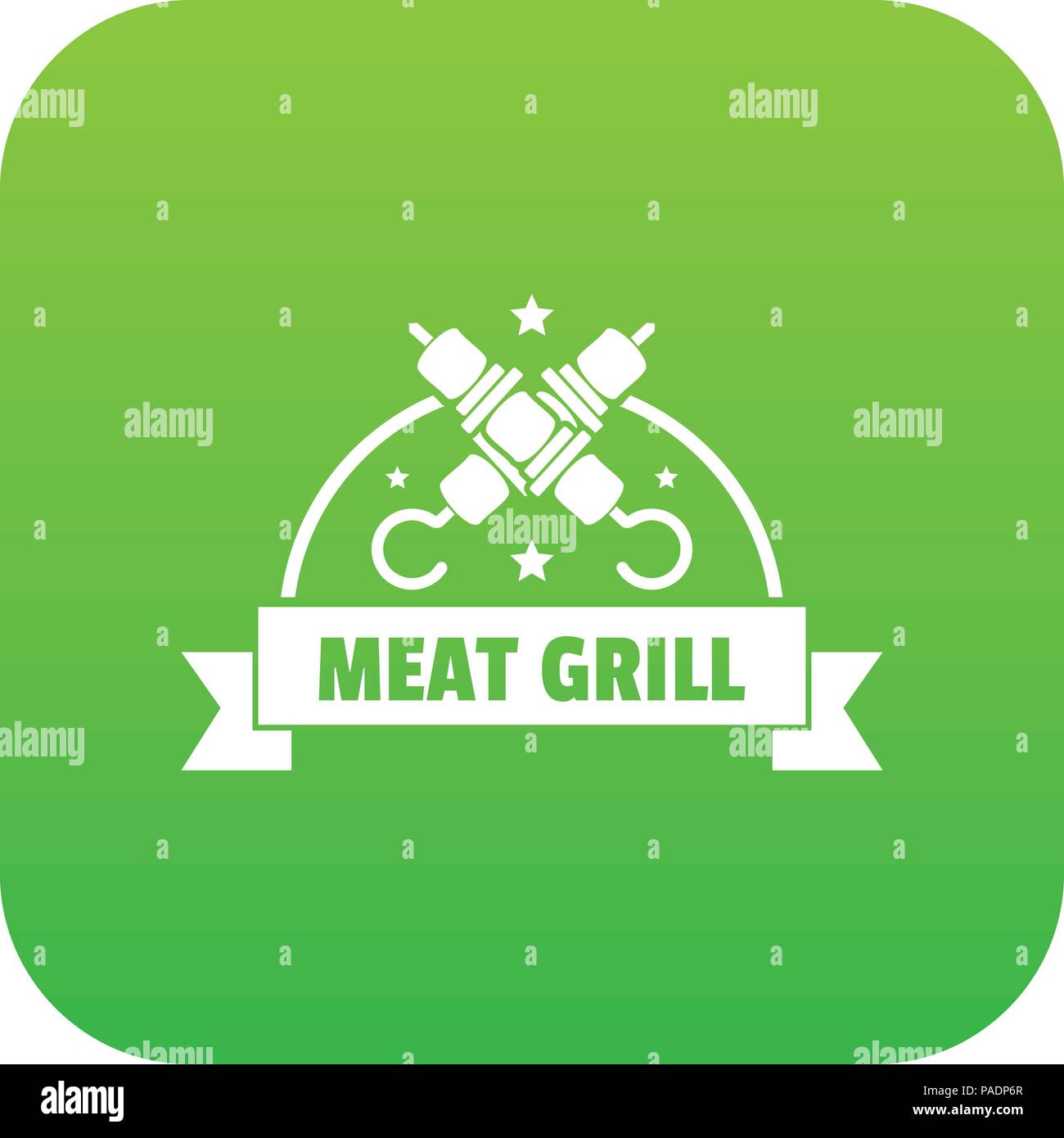 Meat grill icon green vector Stock Vector Image & Art - Alamy