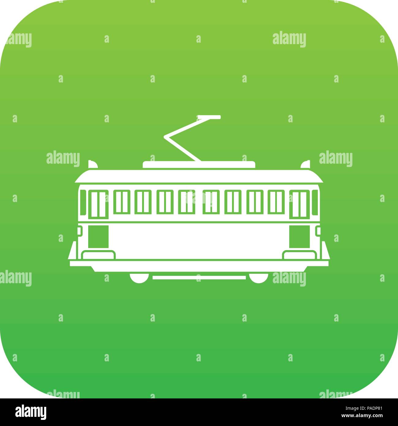 Tram icon green vector Stock Vector Image & Art - Alamy
