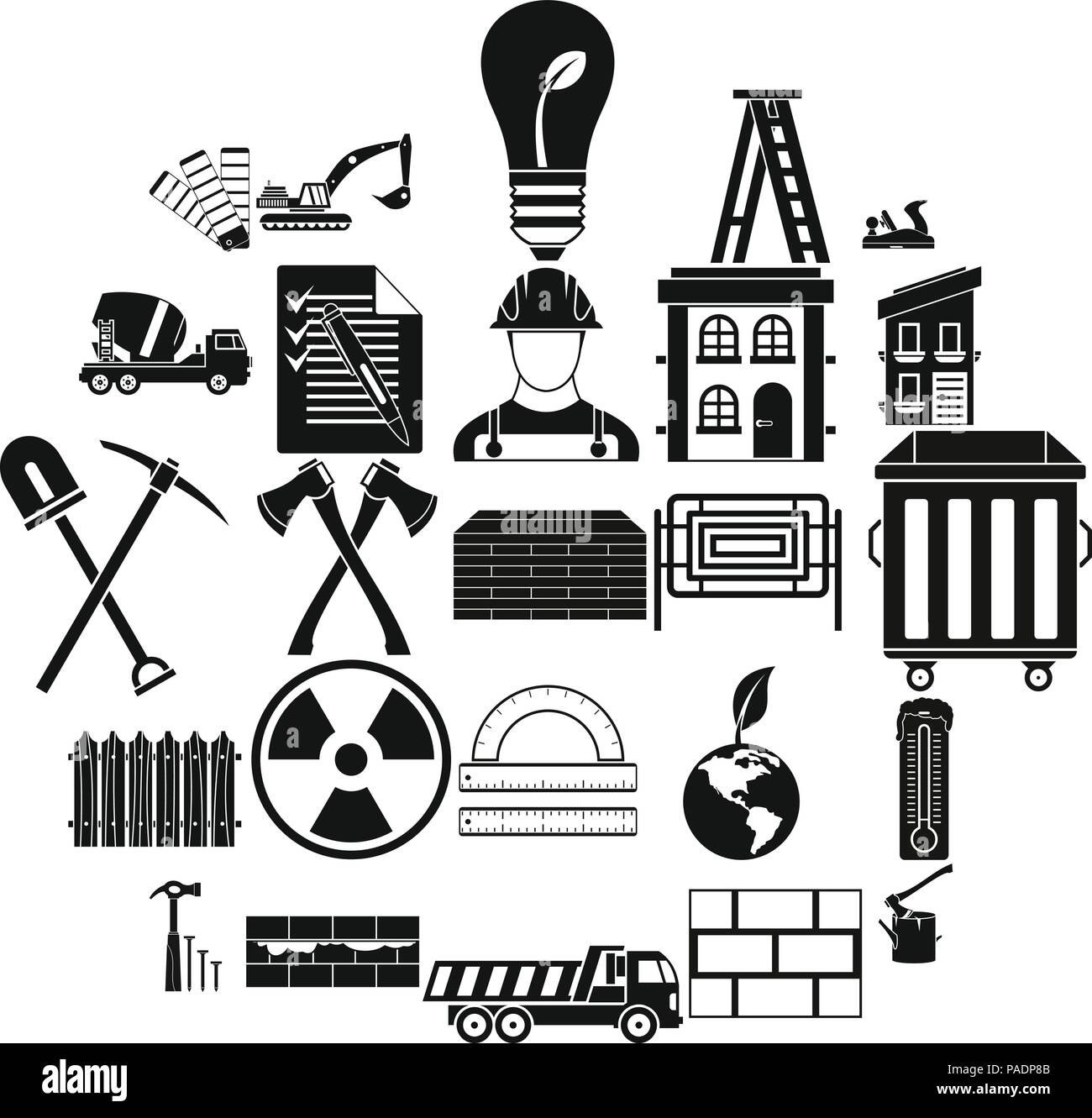 Material icons set, simple style Stock Vector Image & Art - Alamy