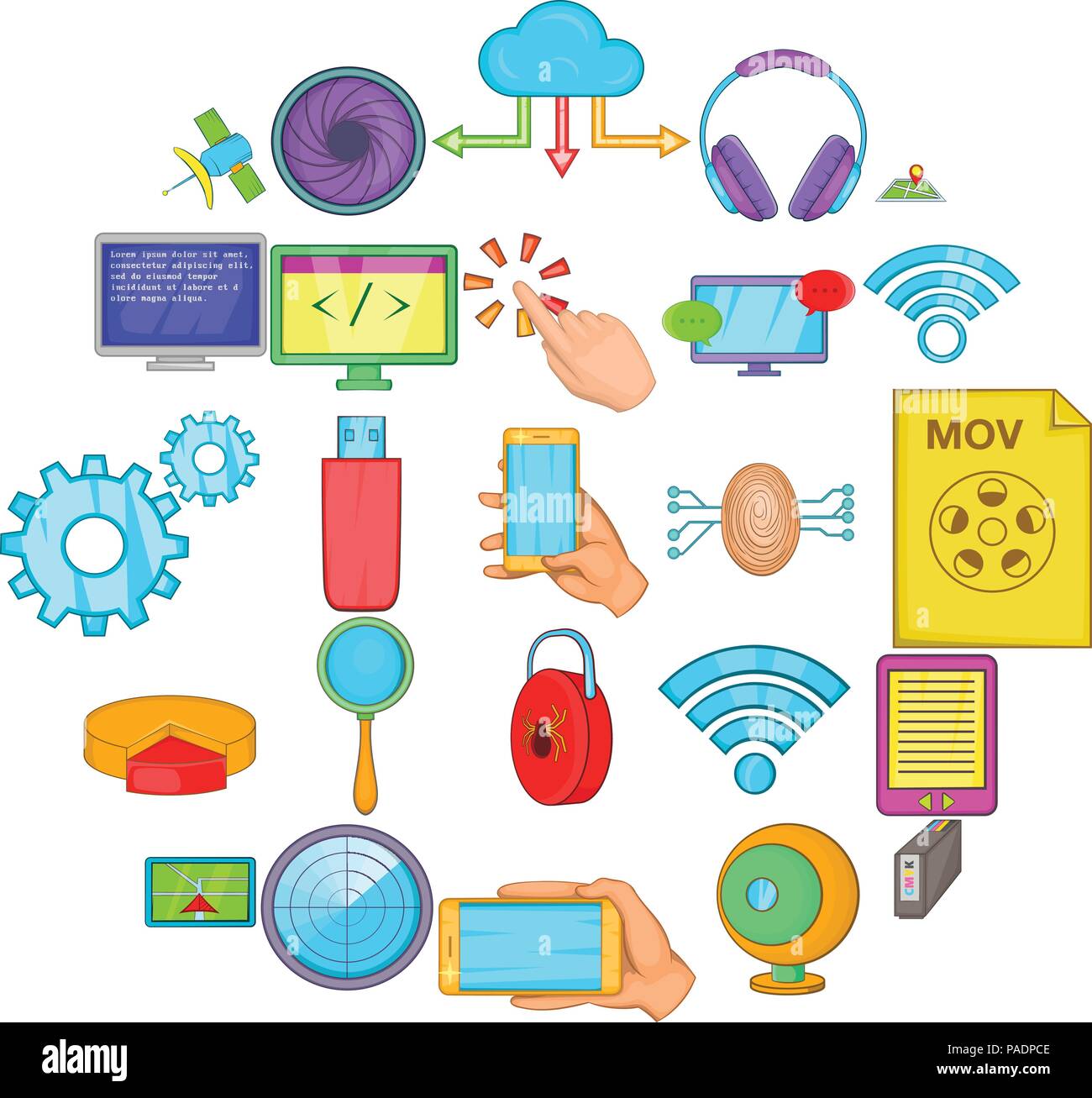 Website creation icons set, cartoon style Stock Vector Image & Art - Alamy
