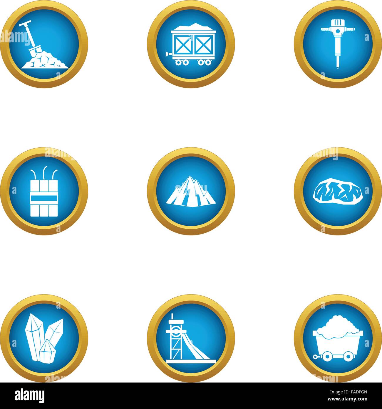 Mining engineering icons set, flat style Stock Vector Image & Art - Alamy