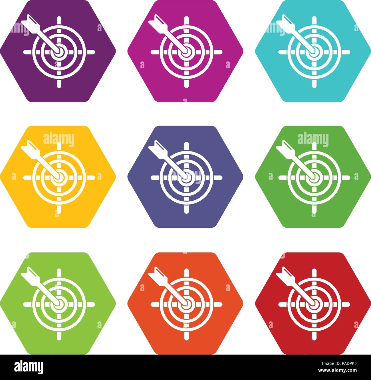 Arrow target icons set 9 vector Stock Vector Image & Art - Alamy