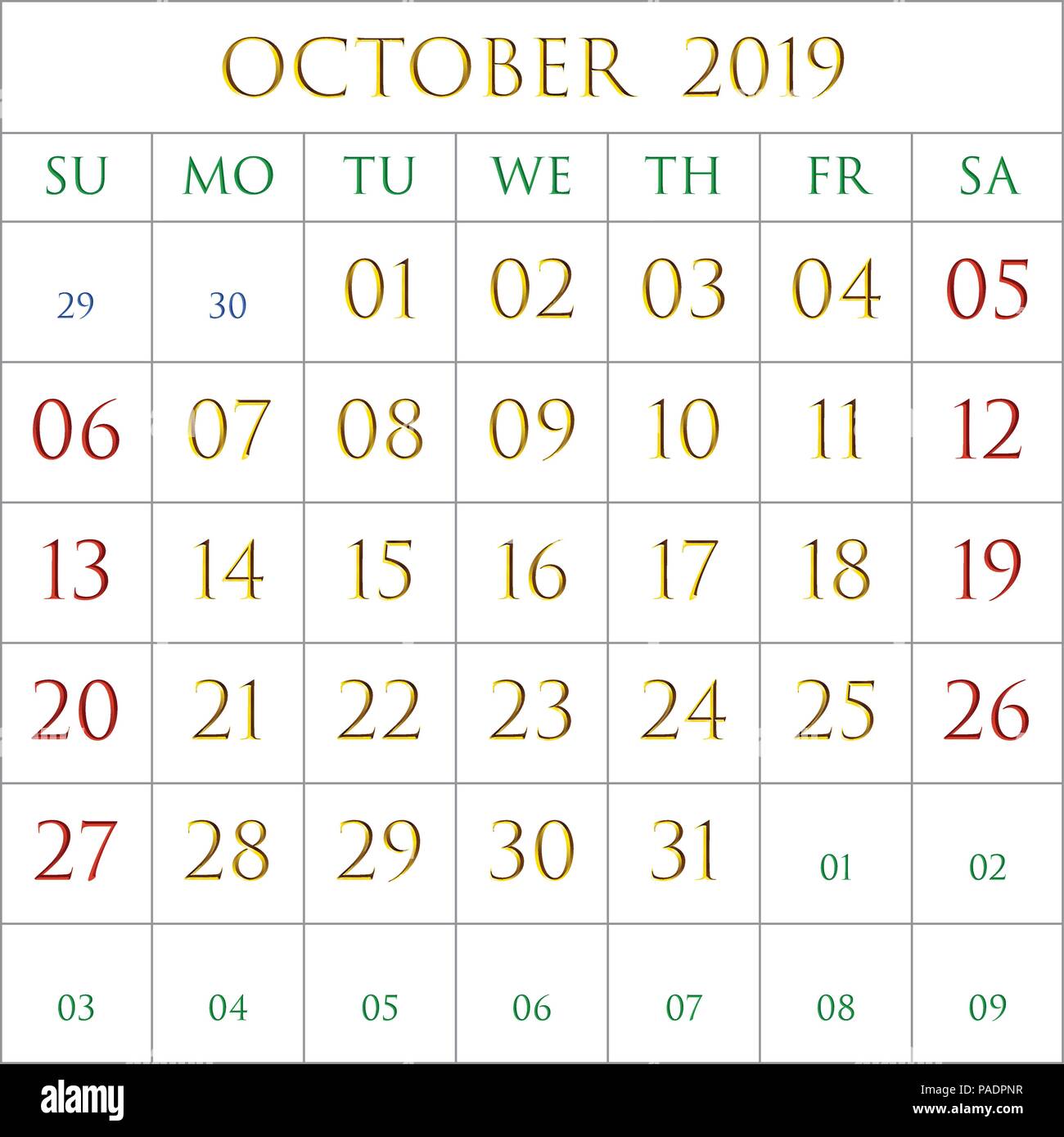 2019 vector vectors hi-res stock photography and images - Alamy