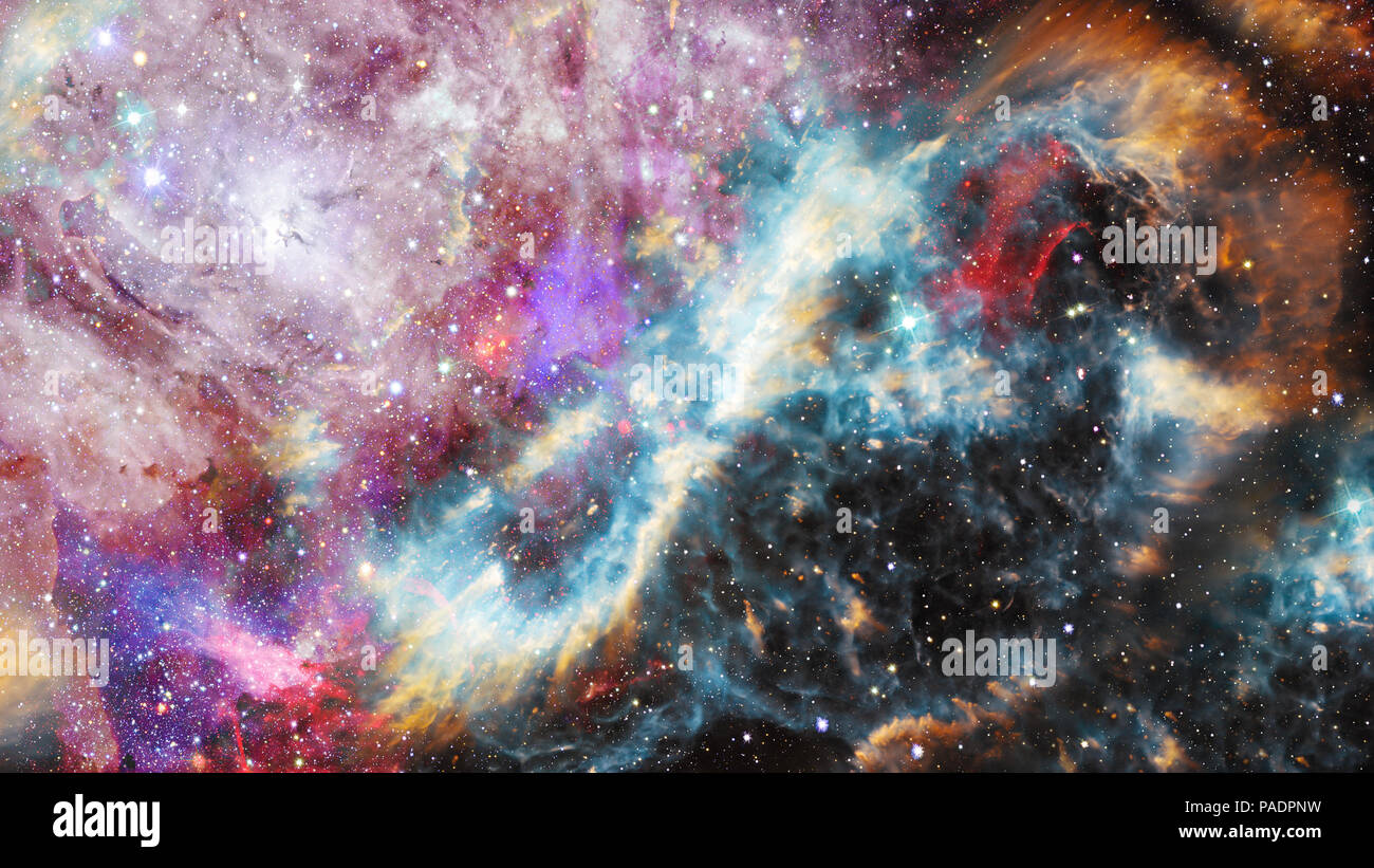 Abstract scientific background - galaxy and nebula in space. Elements ...