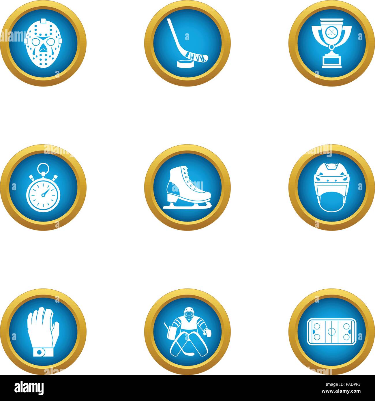 Hockey race icons set, flat style Stock Vector Image & Art - Alamy