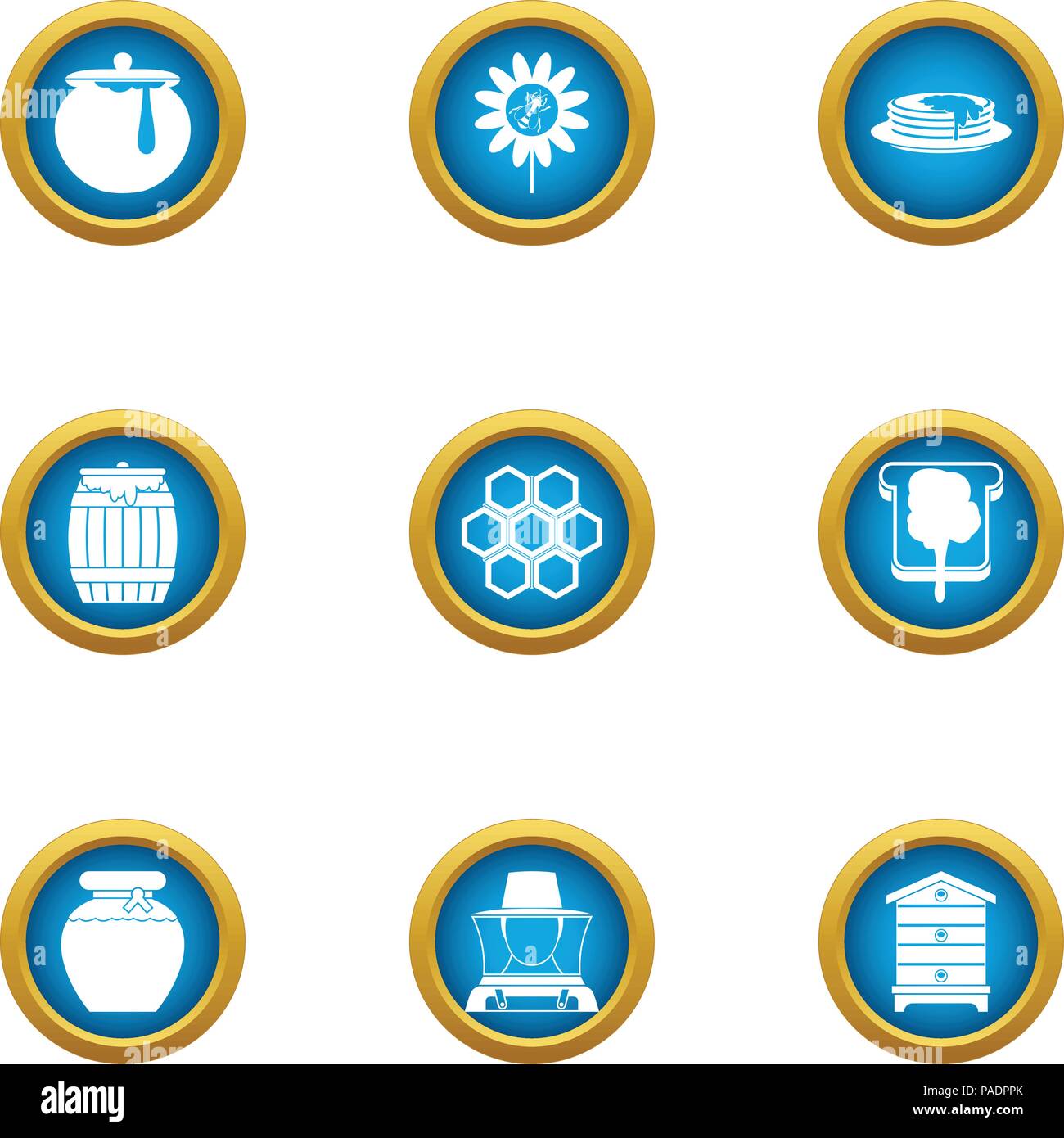 Bee honey icons set, flat style Stock Vector Image & Art - Alamy