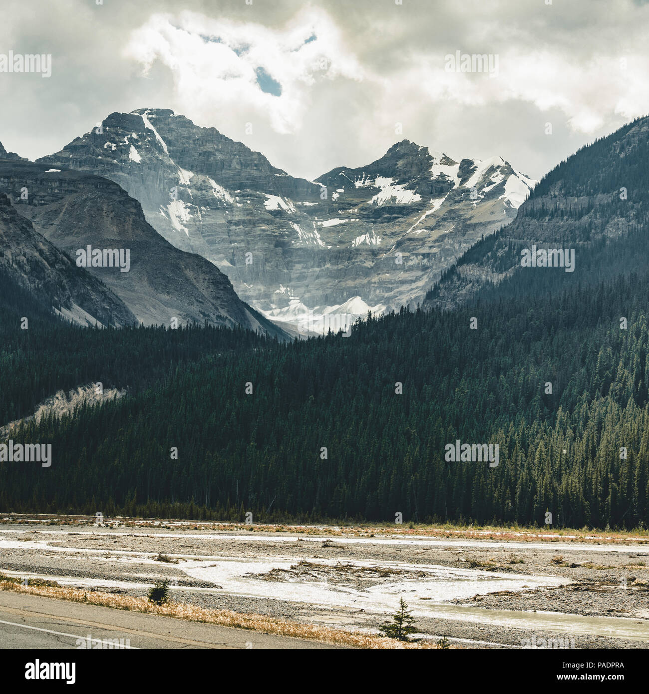 Columbia Icefield along Icefields Parkway, Alberta Canada Stock Photo ...