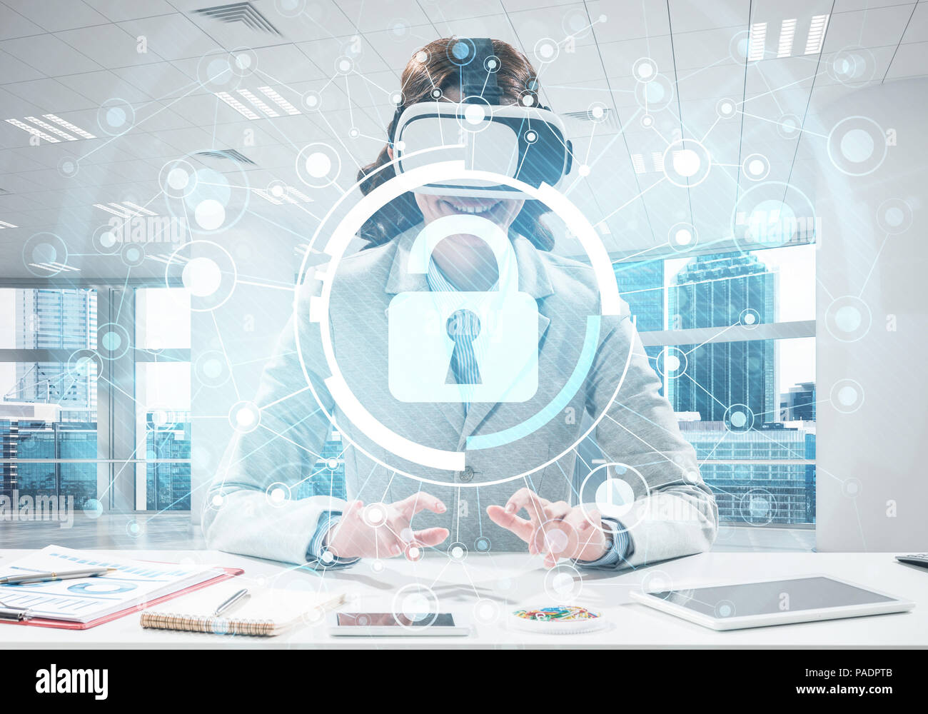 Virtual protection concept Stock Photo - Alamy