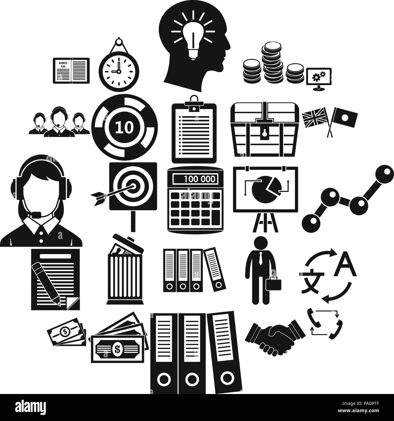 Customers of the bank icons set, simple style Stock Vector Image & Art ...